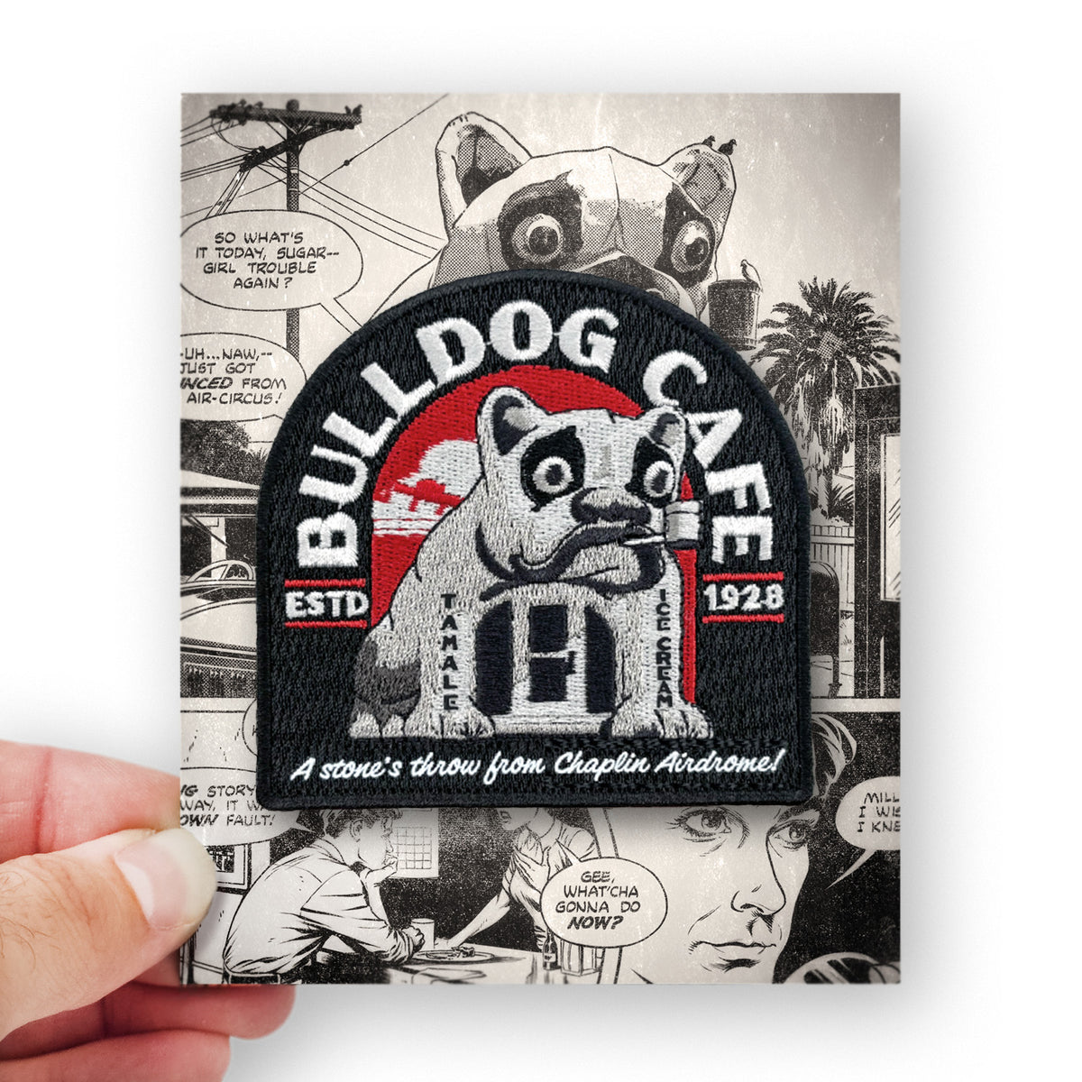 The Rocketeer "Bulldog Cafe" Patch & Sticker Set – Okkto