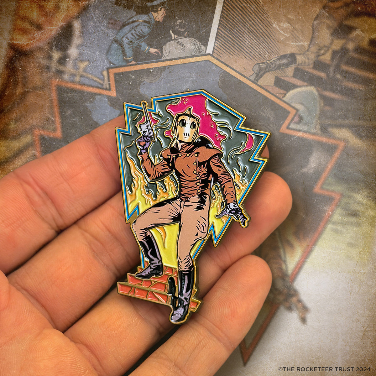 The Rocketeer "Holy Moses!!" Gold Enamel Pin – SDCC Exclusive – Okkto